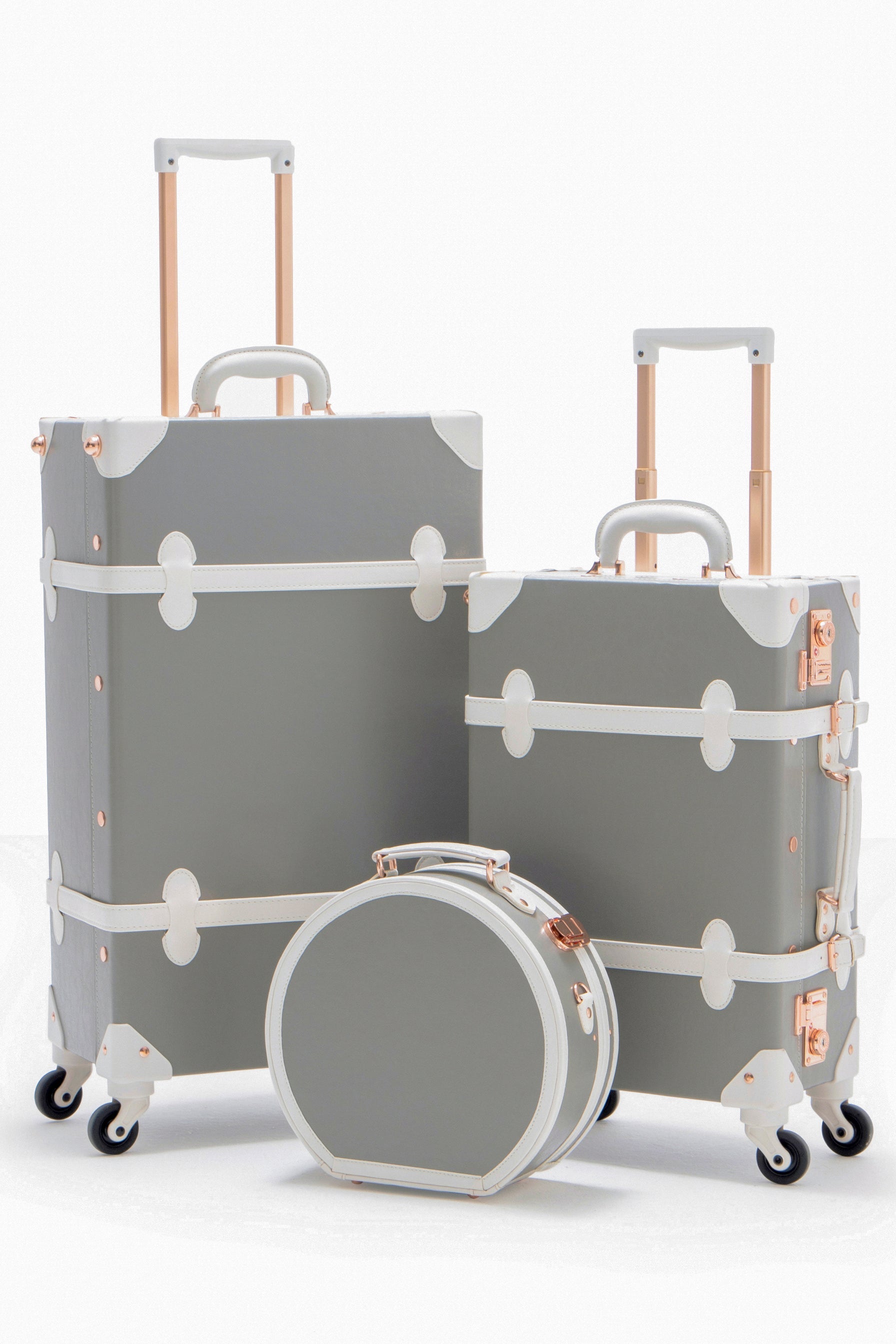 Vintage Luggage Sets for Women with Round Hat Box | COTRUNKAGE