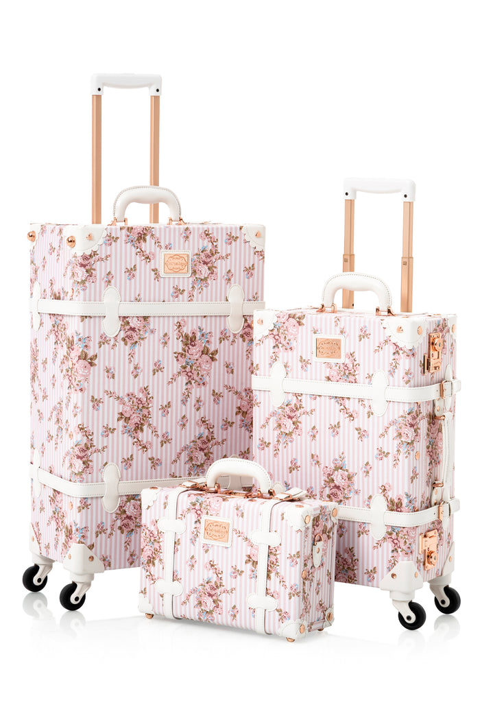 Girly Cute Pink Retro Luggage Sets for Women | COTRUNKAGE