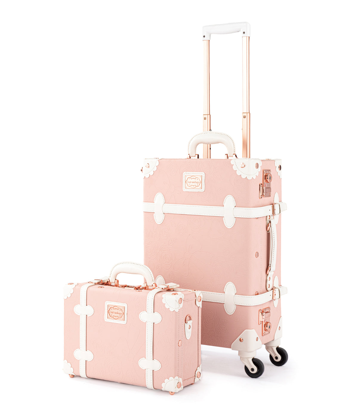 Small Princess Pink Vintage Luggage Carry-On | COTRUNKAGE
